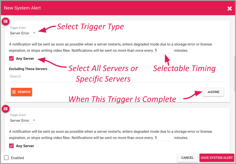 Adding System Alerts - Orchid Hybrid/Fusion VMS Administrator Guide - 22.6