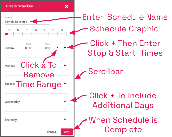 Adding Schedules - Orchid Hybrid/Fusion VMS Administrator Guide - 23.3