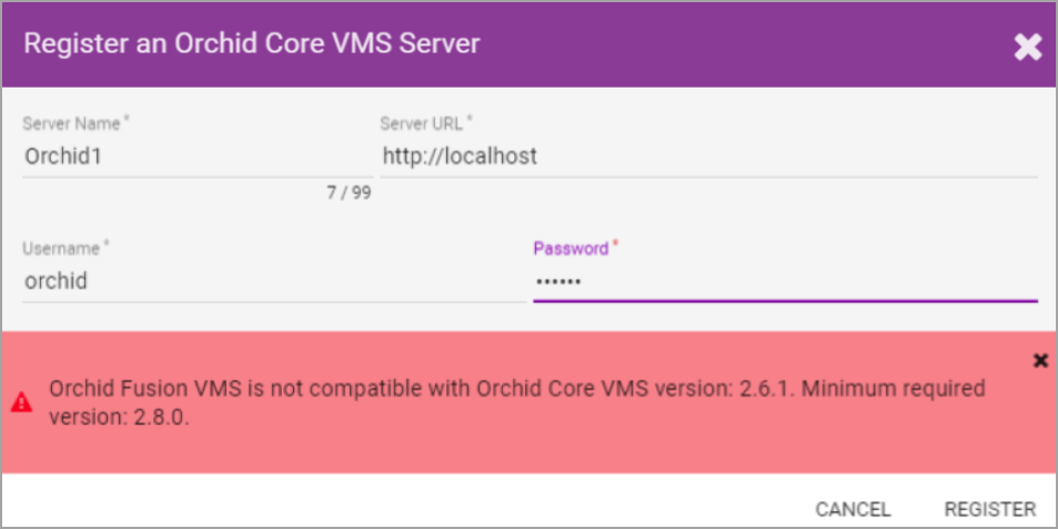 Add an Orchid Core VMS Server - Orchid Hybrid/Fusion VMS Administrator Guide - 23.6