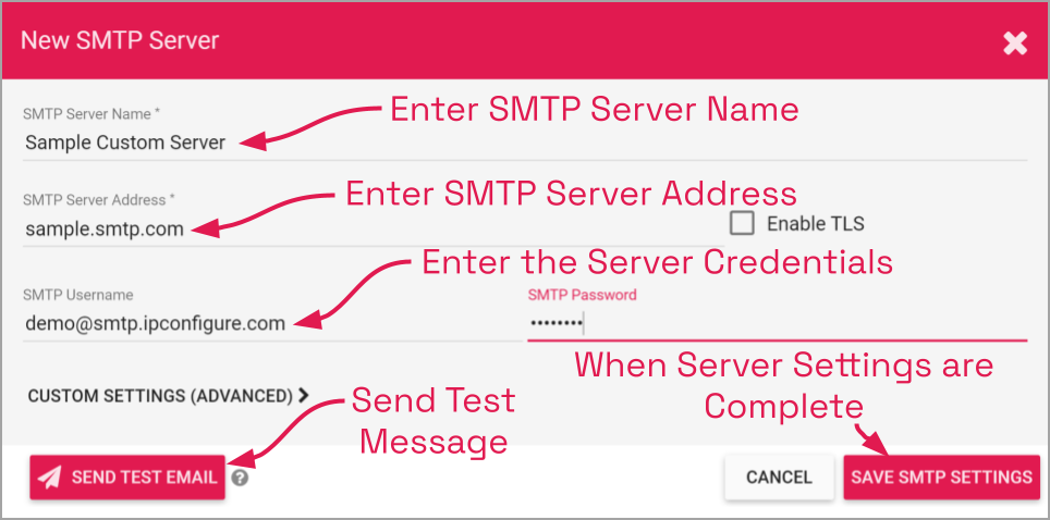 Add an SMTP Server - Orchid Hybrid/Fusion VMS Administrator Guide - 23.6