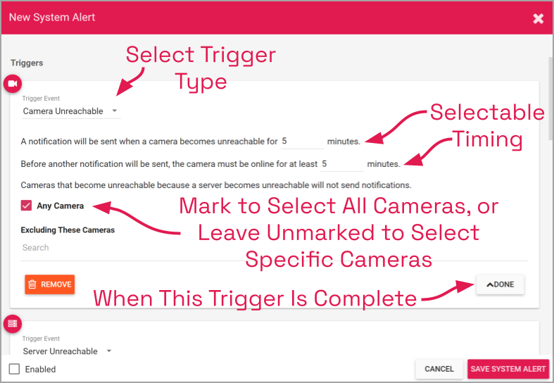 Adding System Alerts - Orchid Fusion/Hybrid VMS Administrator Guide - 22.12