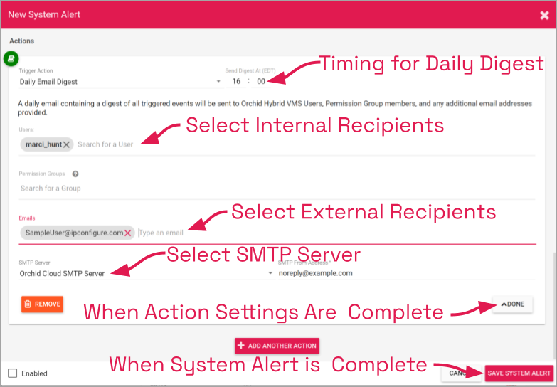 Adding System Alerts - Orchid Fusion/Hybrid VMS Administrator Guide - 22.12