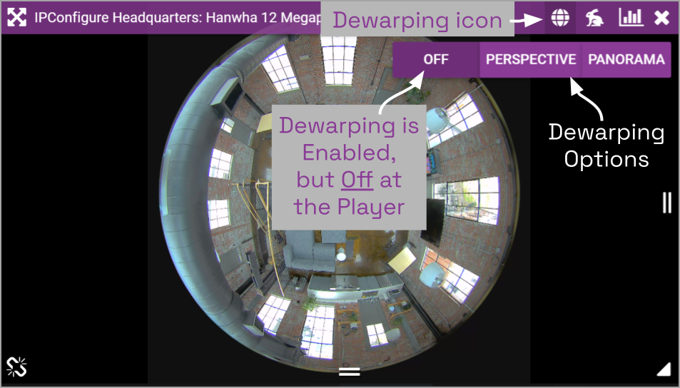 Controlling a Player with Dewarping - Orchid Hybrid/Fusion VMS User ...