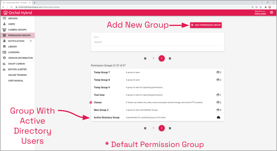 Add a Permission Group for Active Directory - Orchid Hybrid/Fusion VMS ...