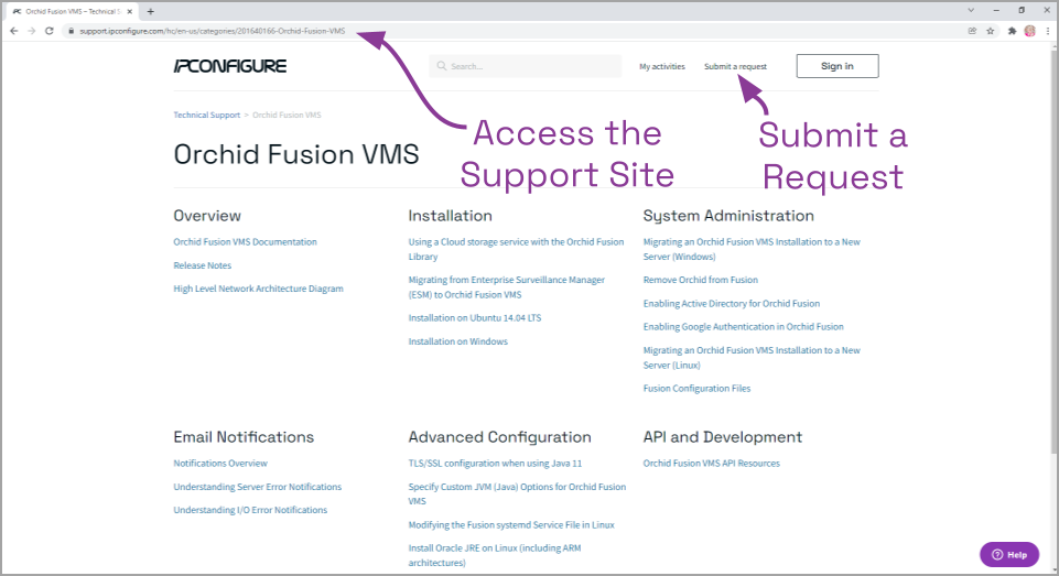 How to Submit a Support Request - Orchid Fusion/Hybrid VMS ...