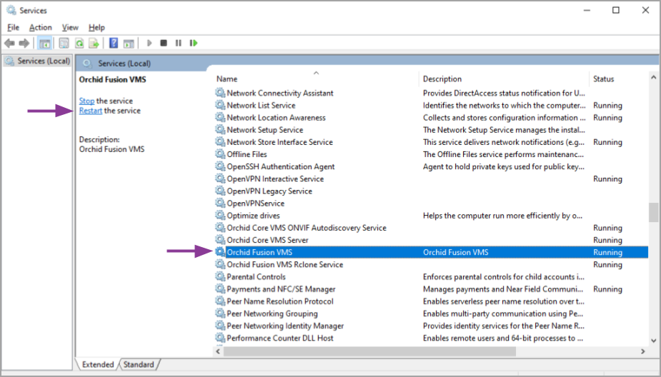 How to Manage the Orchid Fusion VMS Services in Windows - Orchid Fusion ... How to Manage the Orchid Fusion VMS Services in Windows - Orchid Fusion ...