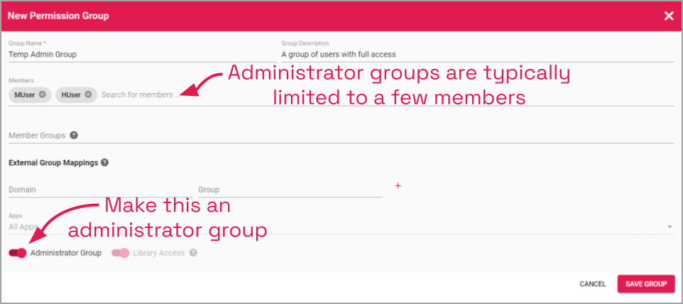 Add an Administrator Permission Group - Orchid Hybrid/Fusion VMS ...