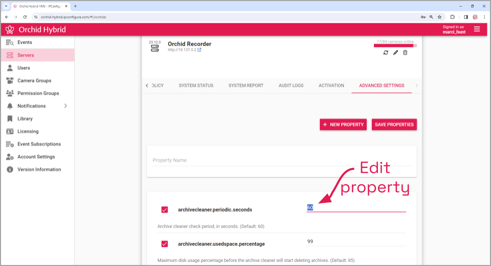 Working With Advanced Properties - Orchid Hybrid/Fusion VMS ...