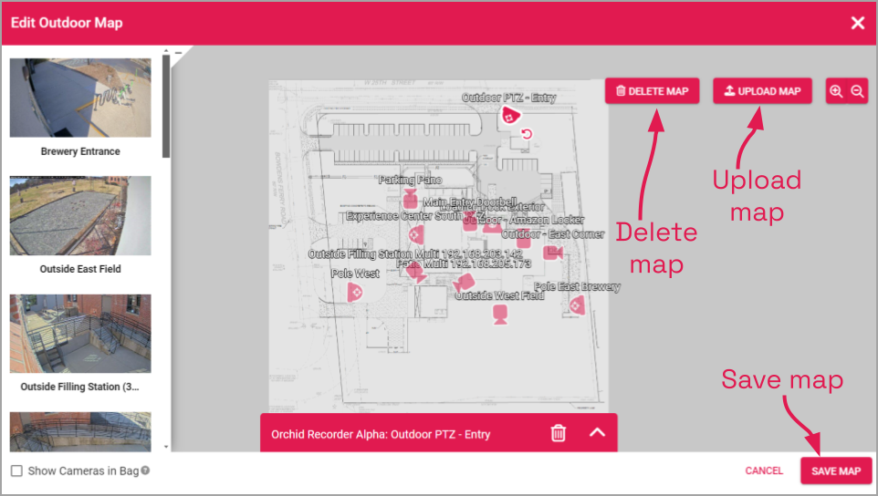 Delete a Map - Orchid Hybrid/Fusion VMS Administrator Guide - 24.3