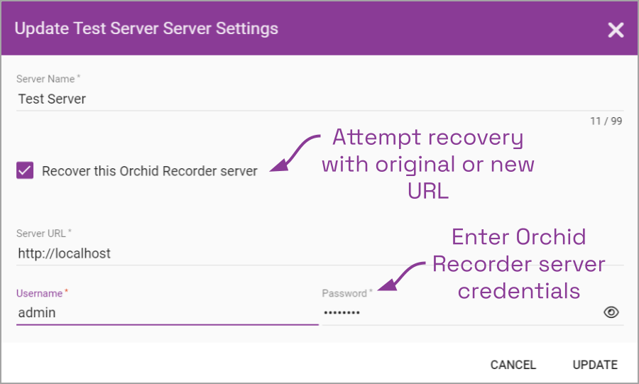 Edit Orchid Recorder Settings - Orchid Hybrid/Fusion VMS Administrator ...
