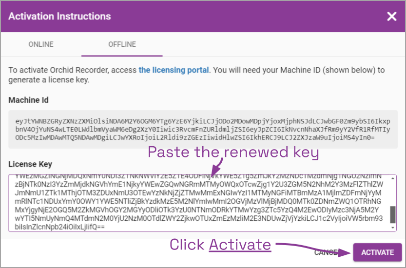 Modifying an Existing License (Offline Method) - Orchid Hybrid/Fusion ...