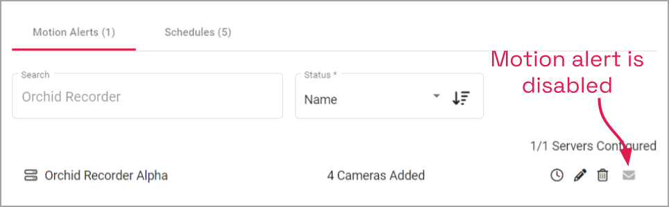 Adding Motion Alerts - Orchid Hybrid/Fusion VMS Administrator Guide - 23.12