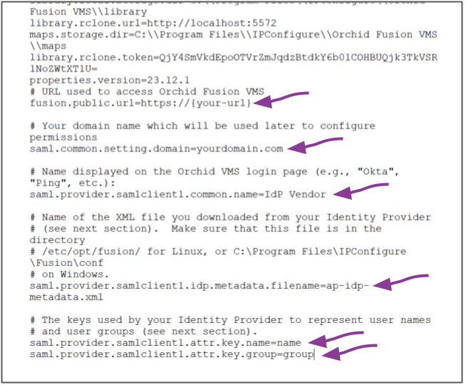Modify the Fusion Configuration File - Orchid Fusion VMS Installation Guide - 23.12