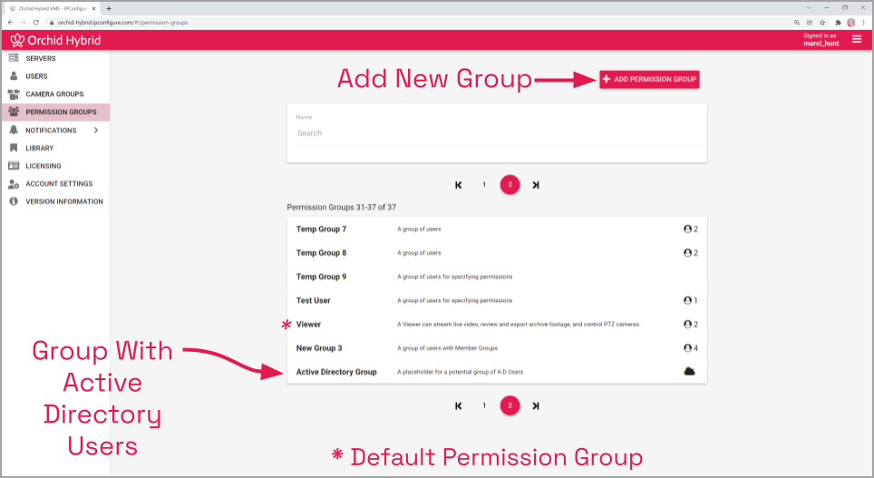 Add a Permission Group for Active Directory - Orchid Hybrid/Fusion VMS ...