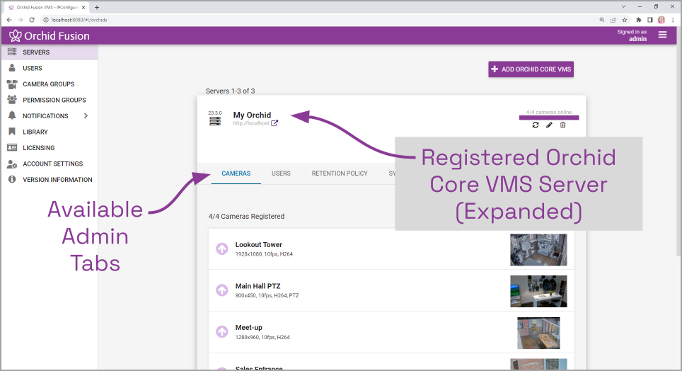 Managing Orchid Core VMS Servers - Orchid Hybrid/Fusion VMS ...