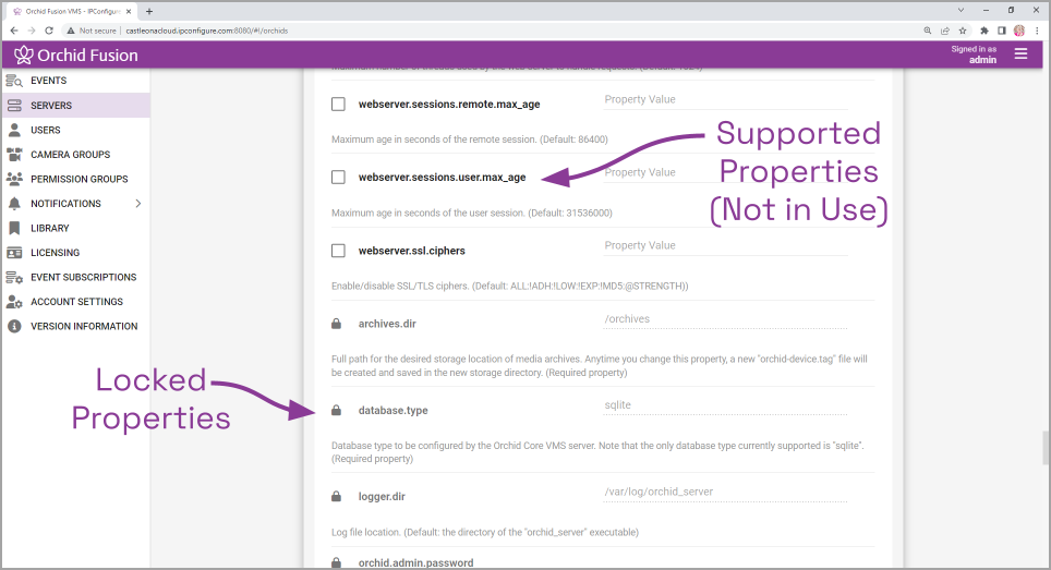 The Advanced Settings Tab - Orchid Hybrid/Fusion VMS Administrator ...