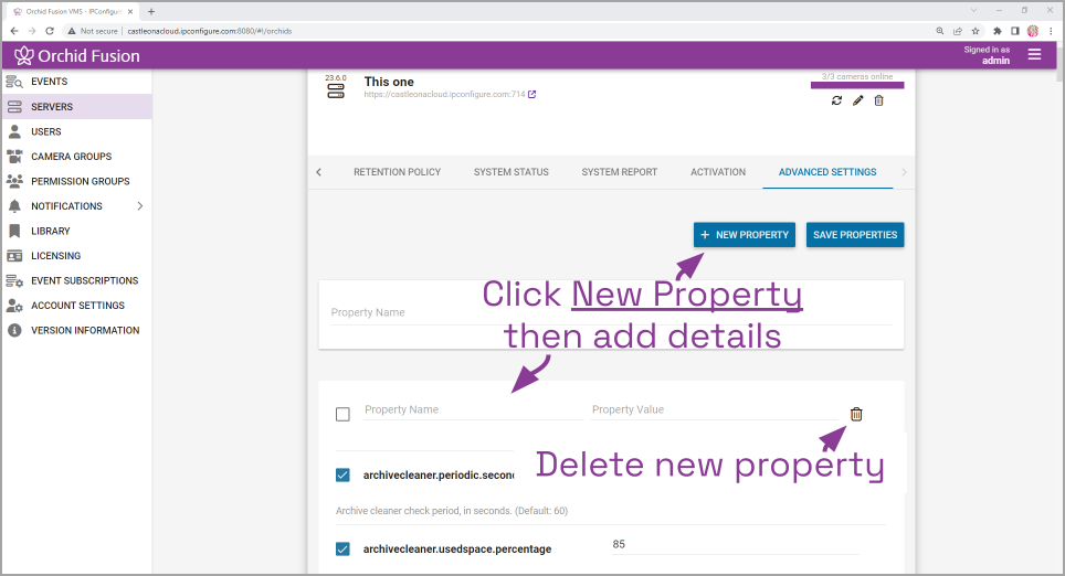 Working With Advanced Properties - Orchid Hybrid/Fusion VMS ...