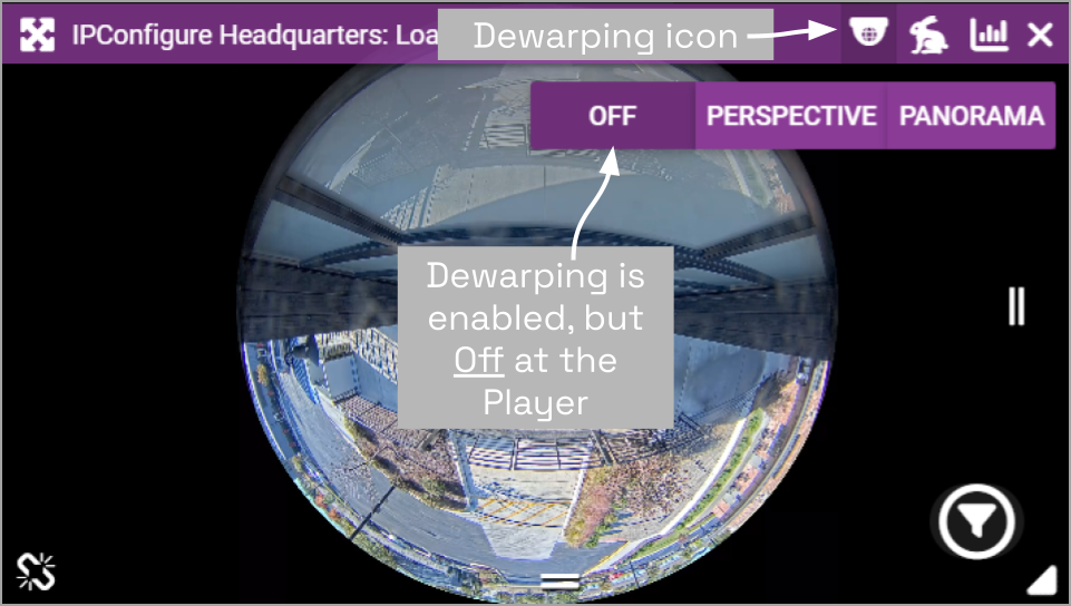 Controlling a Player with Dewarping - Orchid Hybrid/Fusion VMS User ...