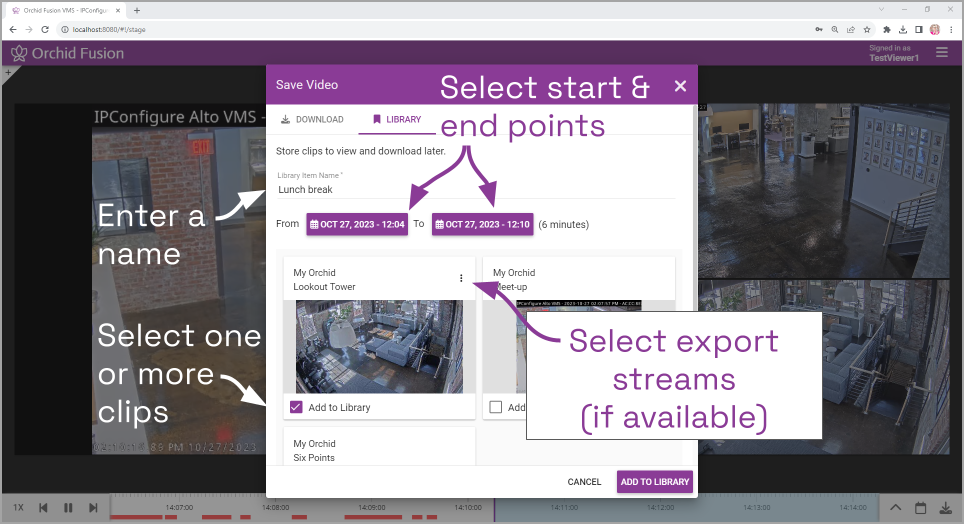 Add an Item to the Library - Orchid Fusion/Hybrid VMS User Guide - 24.9