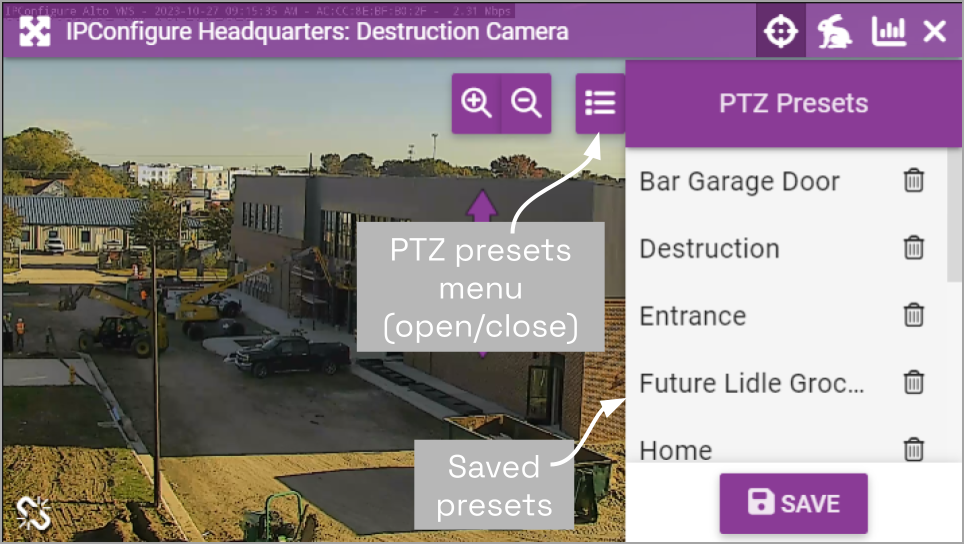 Controlling a PTZ Player - Orchid Fusion/Hybrid VMS User Guide - 23.12