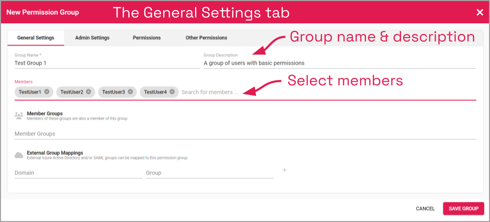 Add a Permission Group with Individual Members - Orchid Hybrid/Fusion ...