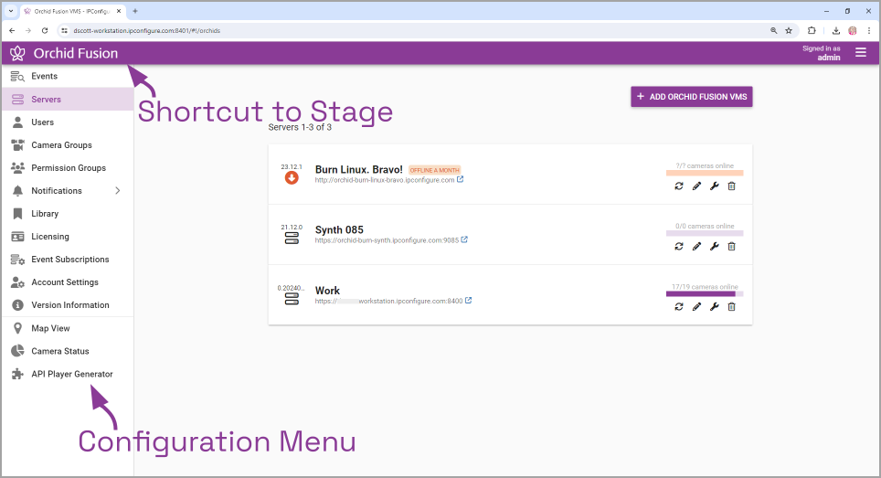 Accessing the Configuration Menu - Orchid Hybrid/Fusion VMS ...