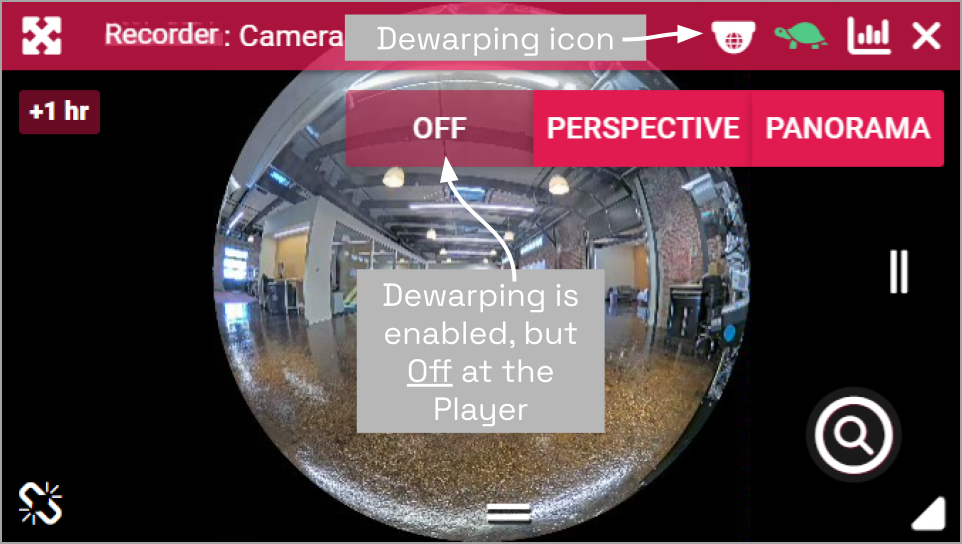 Controlling a Player with Dewarping - Orchid Hybrid/Fusion VMS User ...