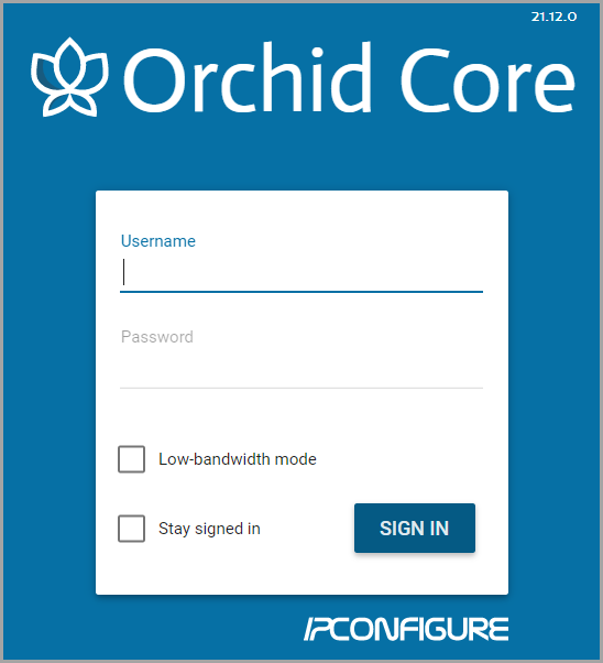 Signing In - Orchid Recorder User Guide - 22.3