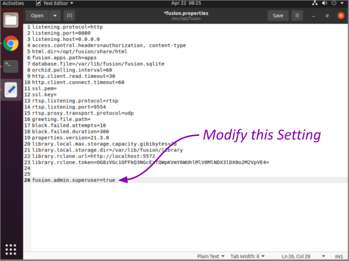 Creating a Superuser - Orchid Fusion VMS Installation Guide - 21.12