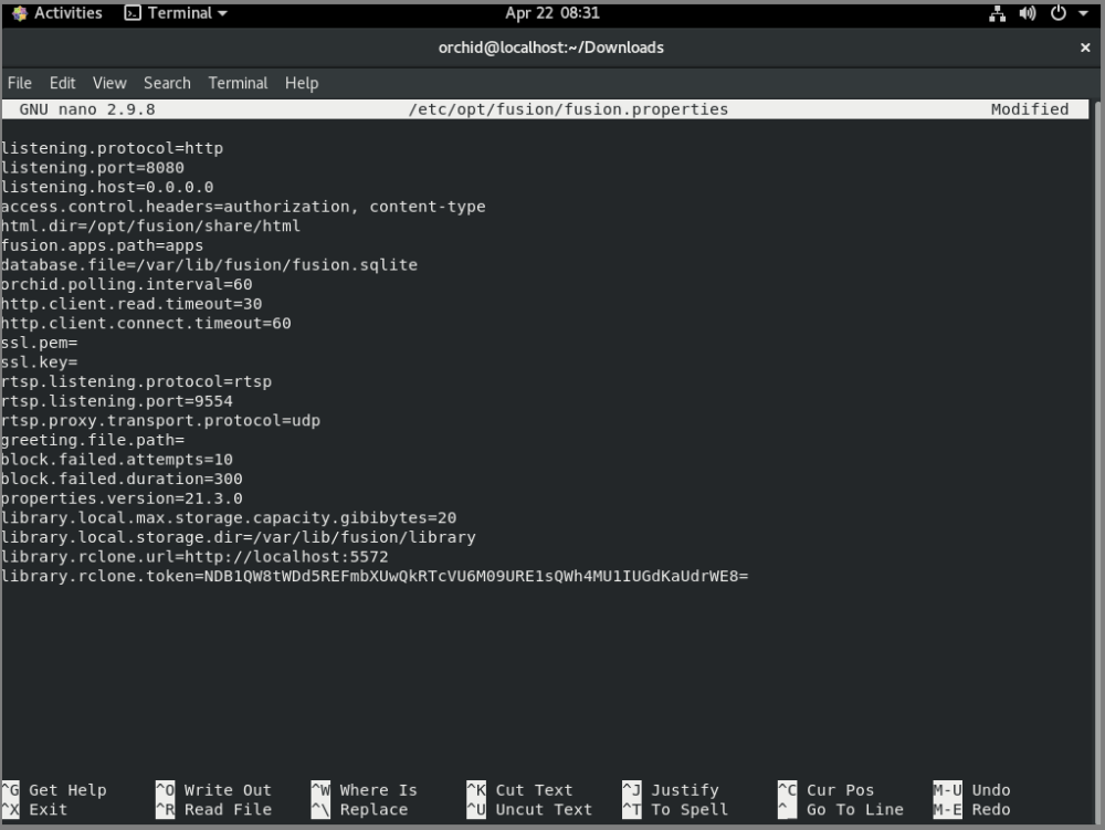 How to Edit a Configuration File in Red Hat - Orchid Fusion VMS ...