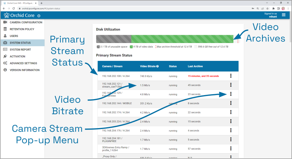 Accessing the System Status Report - Orchid Recorder Administrator ...