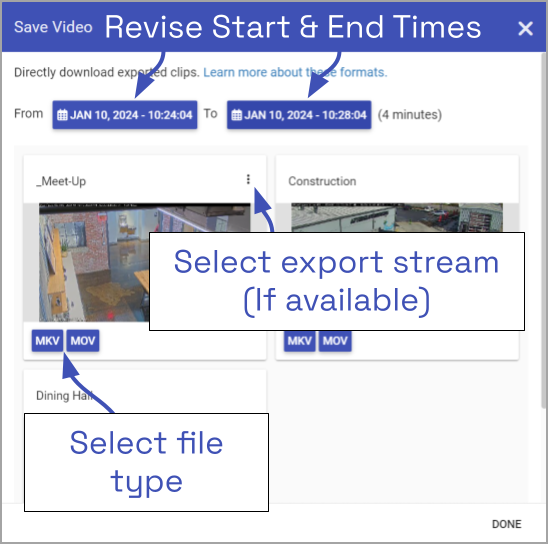 Export by Timeline Selection - Orchid Recorder User Guide - 25.3