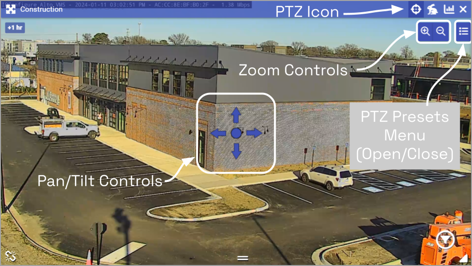 Controlling a PTZ Player - Orchid Recorder User Guide - 23.12