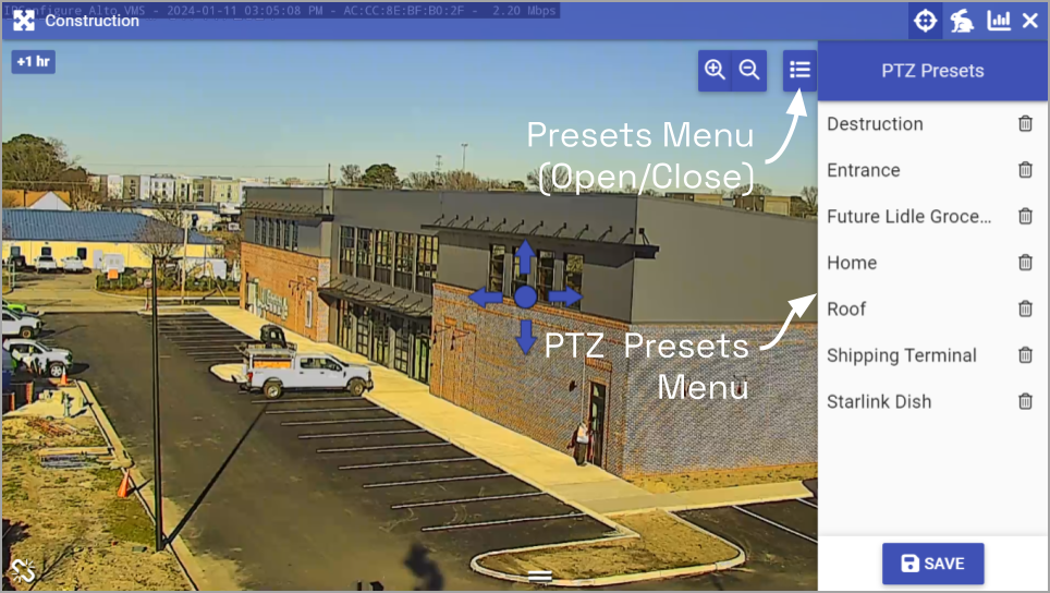 Controlling a PTZ Player - Orchid Recorder User Guide - 24.3