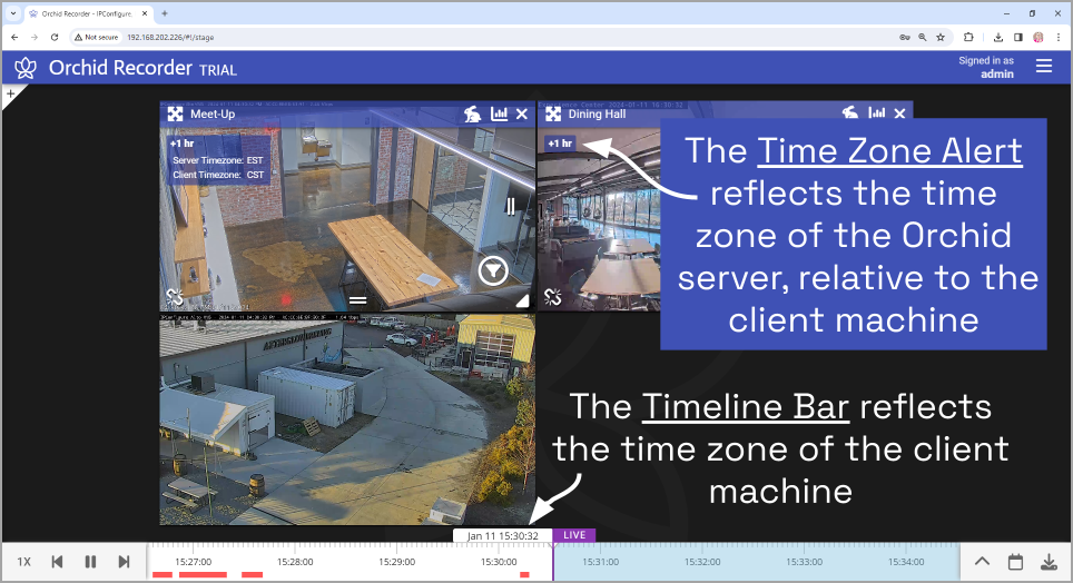 Time Zone Alert - Orchid Recorder User Guide - 23.12