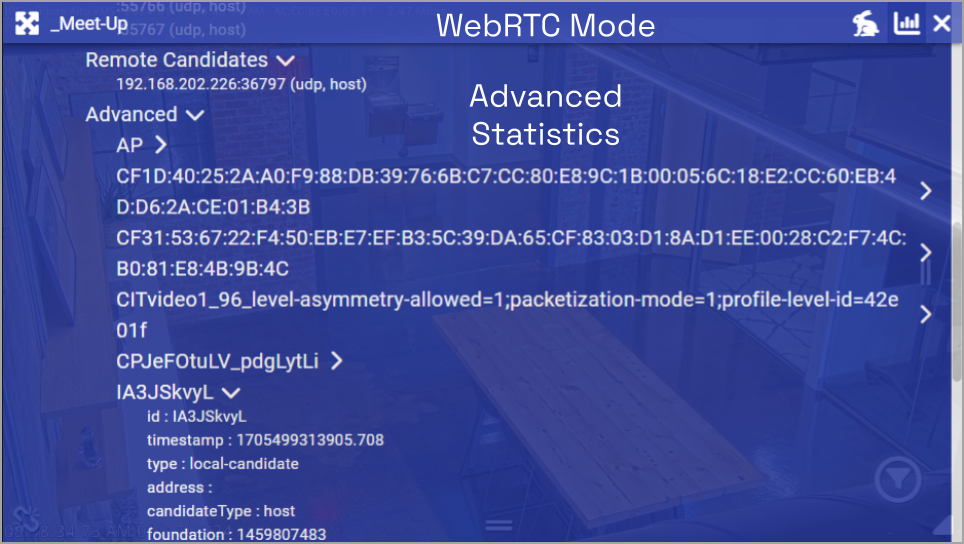 WebRTC Statistics - Orchid Recorder Administrator Guide - 23.12
