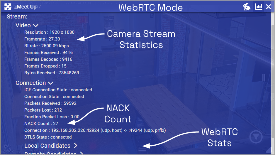 WebRTC Statistics - Orchid Recorder Administrator Guide - 23.12