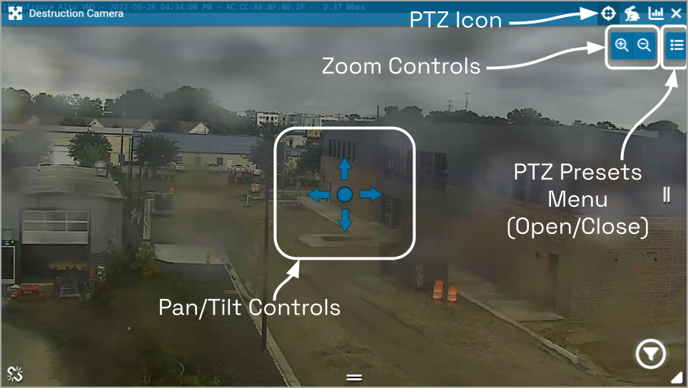 Controlling a PTZ Player - Orchid Recorder User Guide - 23.9