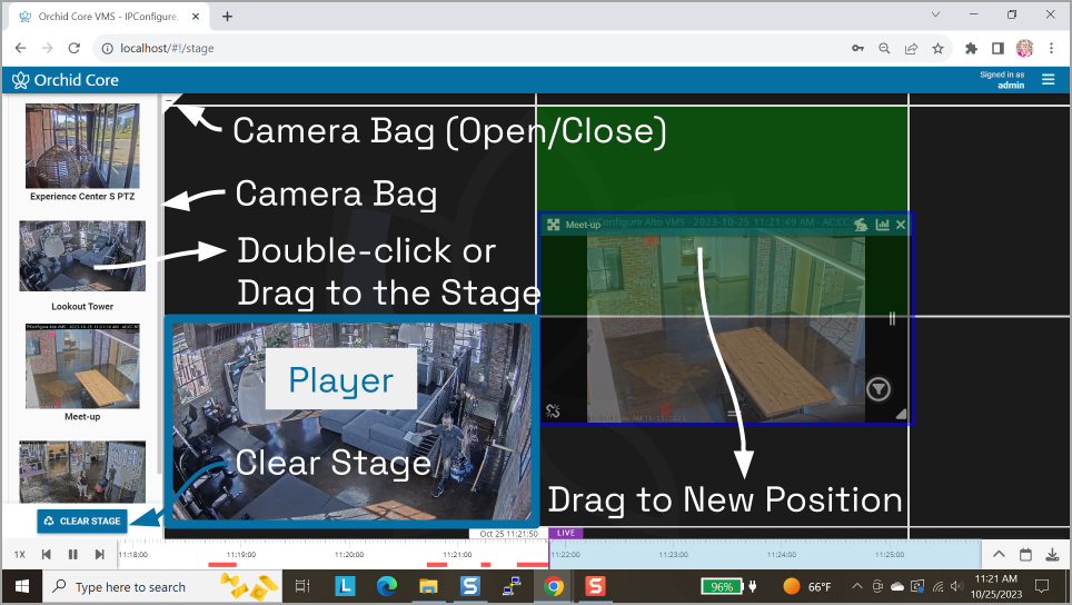 Working with the Stage & Players - Orchid Recorder User Guide - 23.9