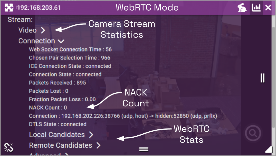 WebRTC Statistics - Orchid Recorder Administrator Guide - 24.6