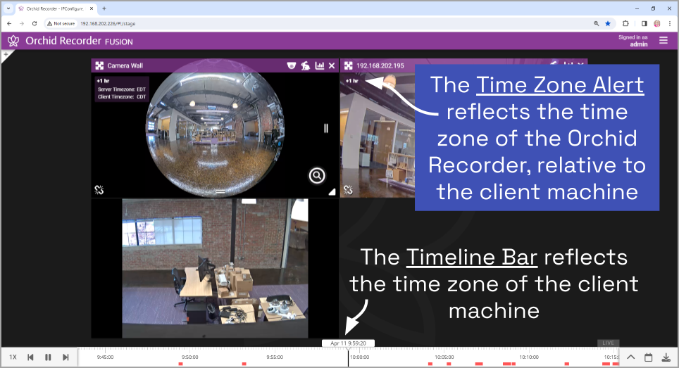 Time Zone Alert - Orchid Recorder User Guide - 25.3