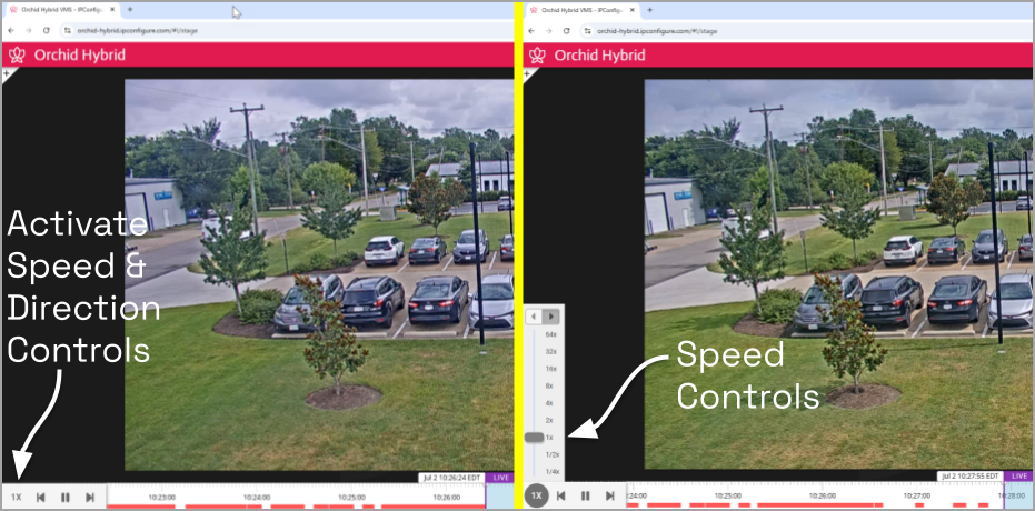 Playback Speed Control - Orchid VMS User Guide - 25.6