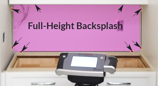 测量 Full-height backsplash 全高瓷砖墙 - Flexijet Stone - 1