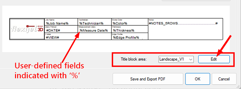 Editing PDF Titleblocks - Flexijet Stone - 1