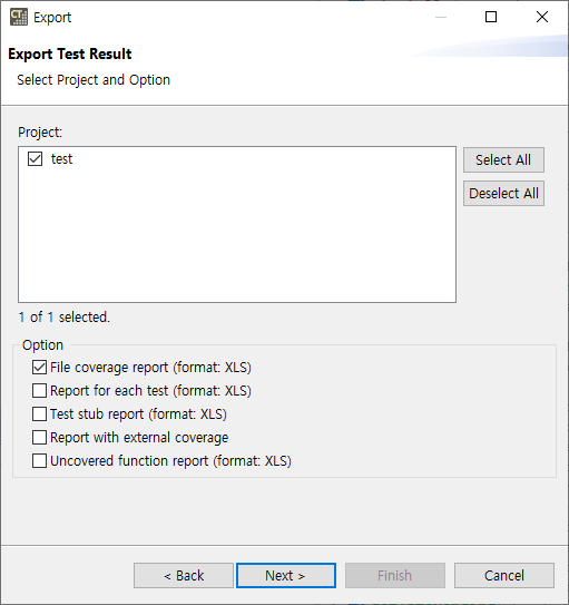 Test − Generate test report - User Manual - 3.6