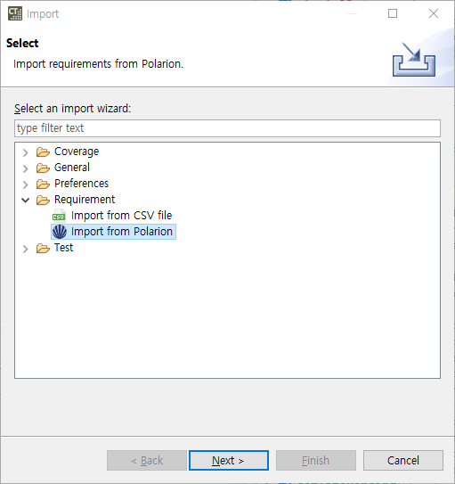 Requirement − Import from Polarion - User Manual - 3.7