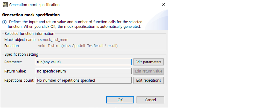 Generate specifications about mock objects - User Guides - 3.7