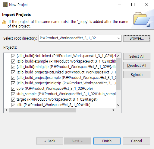 C/C++ Project form Existing CodeScroll Project - User Manual - 3.3