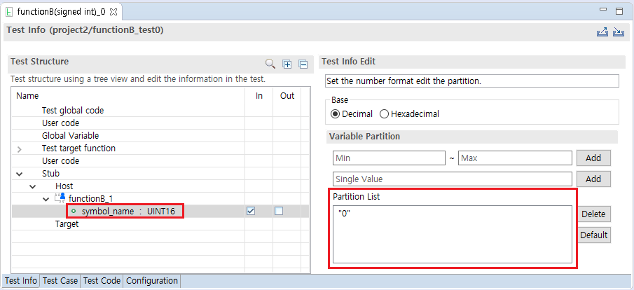 When only “0” exists in the partition list of the stub variable ...