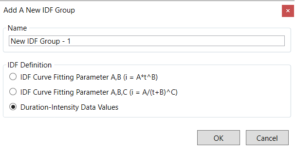 7.5.2 Adding IDF Group - Visual OTTHYMO - 6